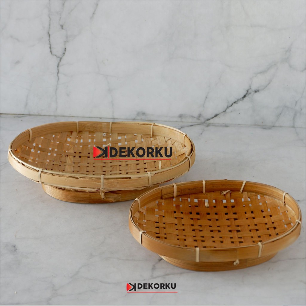 Jual Piring Anyaman Bambu Oval Untuk Lalapan dan Makanan (Banyak Ukuran ...