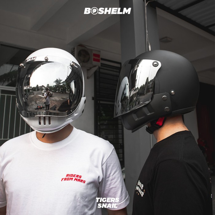 Jual HELM CAKIL MODULAR TIGERS SNAIL VISOR FLAT/CEMBUNG HELM FULL FACE ...