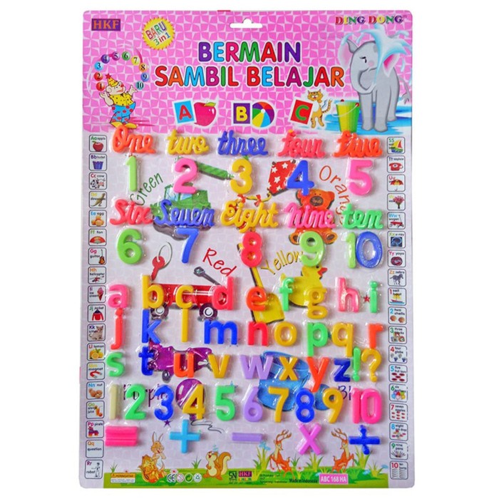 Jual Tempelan ABC Angka Abjad Mainan Belajar Huruf 3IN1 ABC 168HA Murah ...