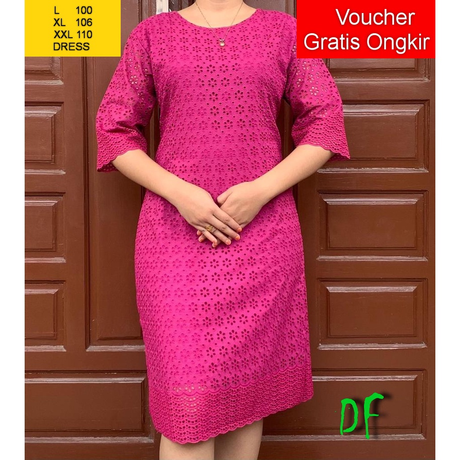 Jual KONVEKSI DRES KATUN BOLONG CANTIK TANGAN LURUS/BAJU DRESS KATUN ...