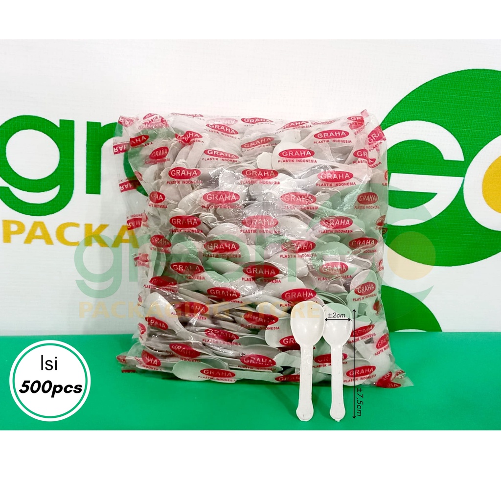 Jual SENDOK JELLY PLASTIK ISI 500PCS 500GR PUTIH SUSU EKONOMIS SENDOK ...