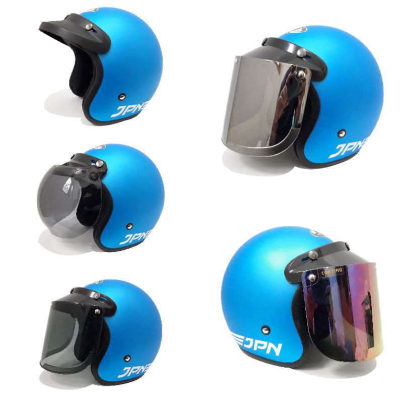 Jual Helm Bogo Jpn Retro Biru Pepsi Dop | Shopee Indonesia