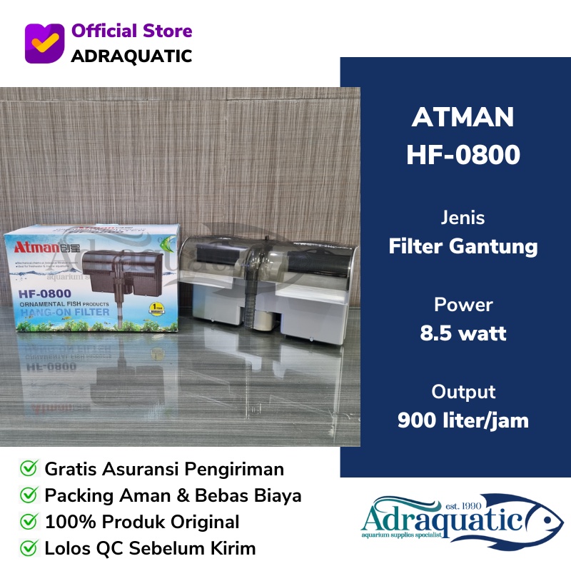 Jual ATMAN HF-0800 HANG-ON BACK FILTER HANGING FILTER GANTUNG HOB ...