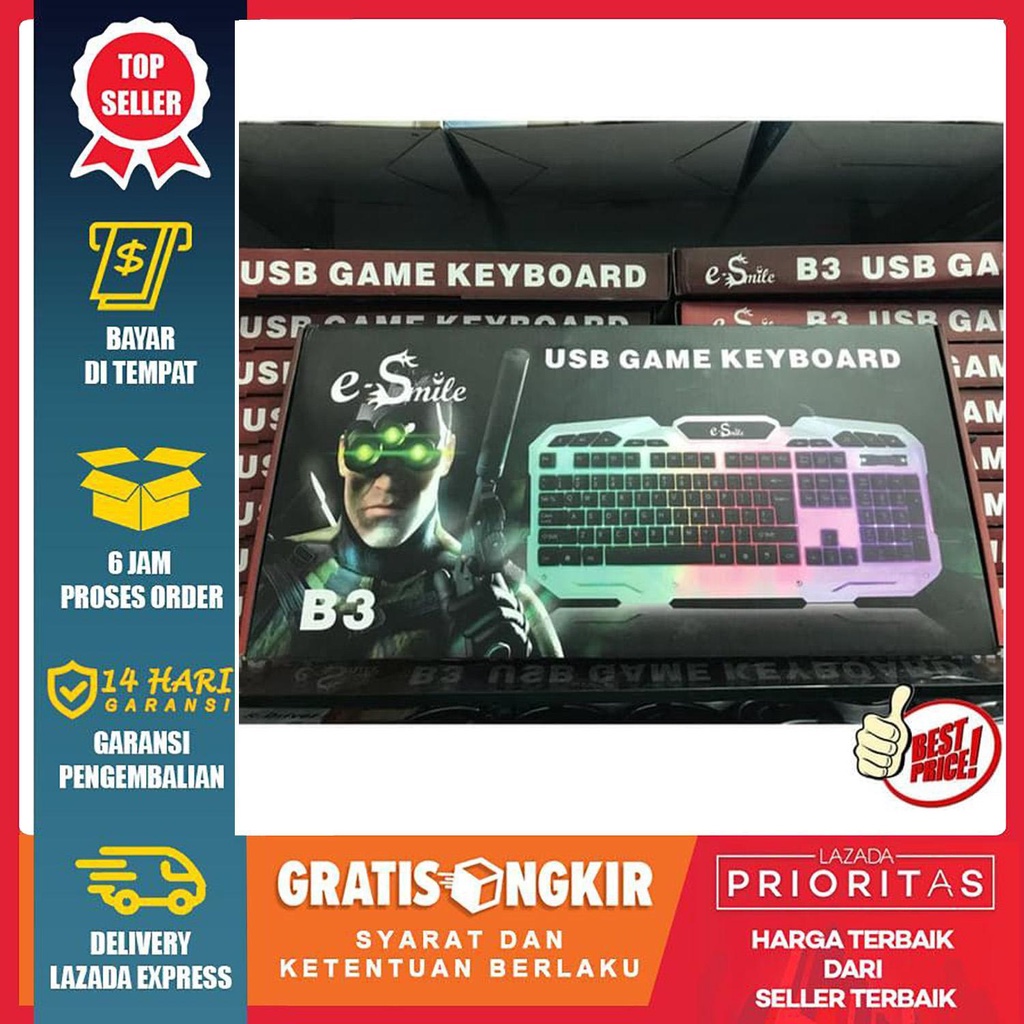 Jual E-Smile B3 Usb Keyboard Model Gaming JS | Shopee Indonesia
