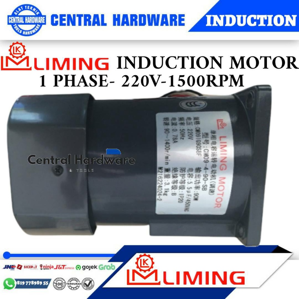 Jual LIMING INDUCTION MOTOR CM-091G90S-BF-90WATT/1PHASE/220V/1500RPM ...