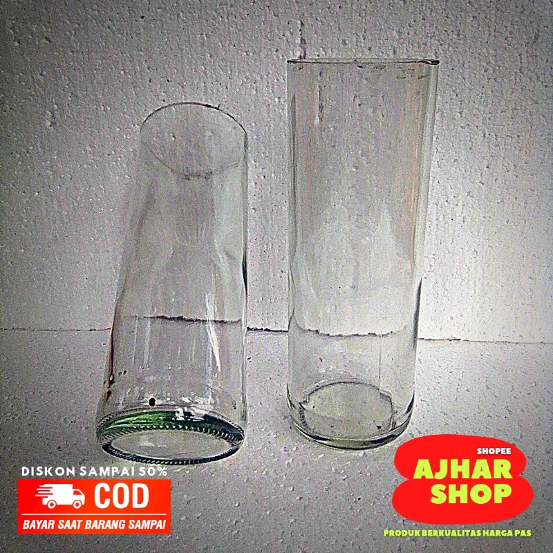 Jual BOTOL KACA POTONG BISA UNTUK DI HIAS TEMPAT IKAN CUPANG ATAU GEPPY ...