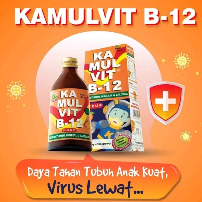 Jual Sirop KALSIUM KAMULVIT B12 120 ml cegah sariawan dan stunting ...