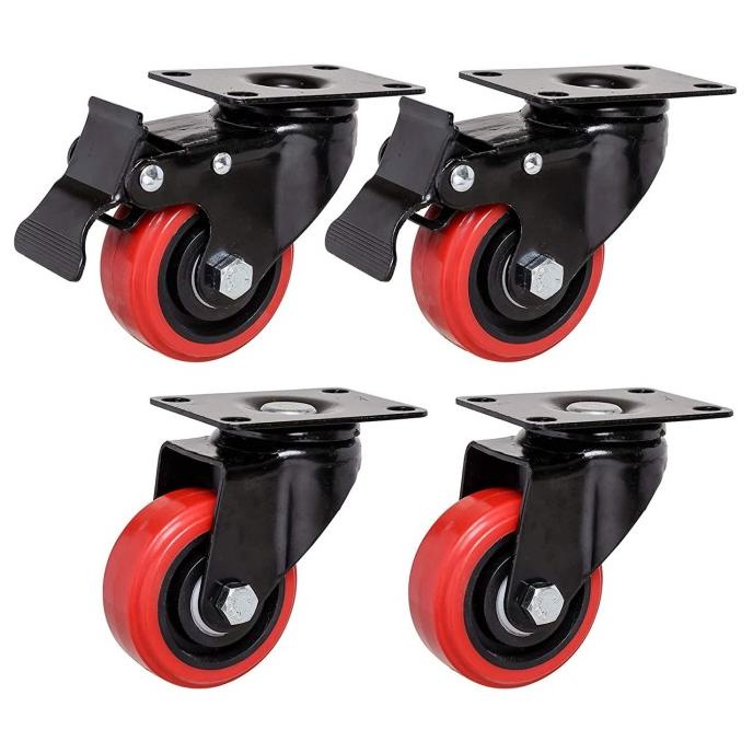 Jual Roda polyurethane / Roda PU 2 inci Untu Rak/etalase dll (1 set ...