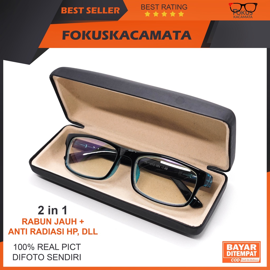 Jual KACAMATA LENSA MINUS + anti radiasi (BLURAY) kacamata minus pria ...