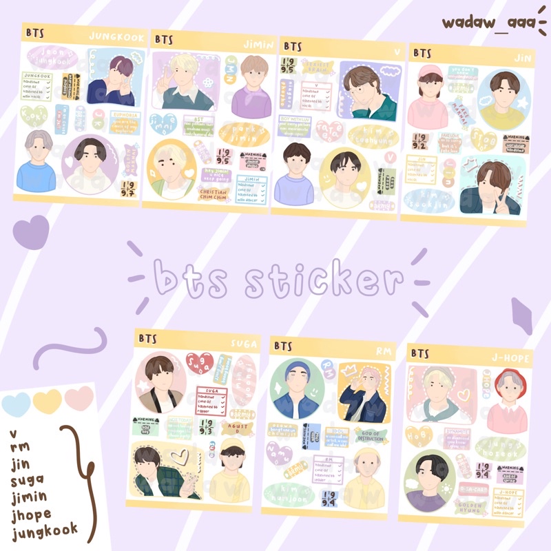 Jual Stiker Bities Fanart Fanmade KPOP murah jungkook jhope v taehyung ...