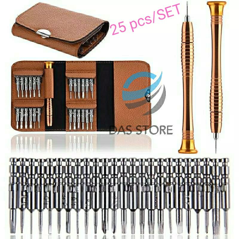 Jual Obeng set 25 in 1 besi kuat satu set torx pembuka handphone ios andro | Shopee Indonesia