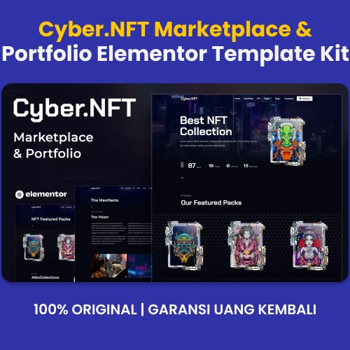 Jual Cyber.NFT Marketplace & Portfolio Elementor Template Kit Original ...