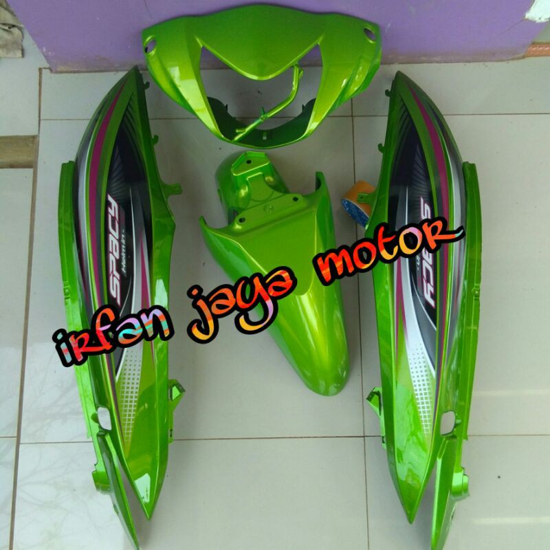 Jual Cover body Halus Satu paket honda Spacy hijau plus striping ...
