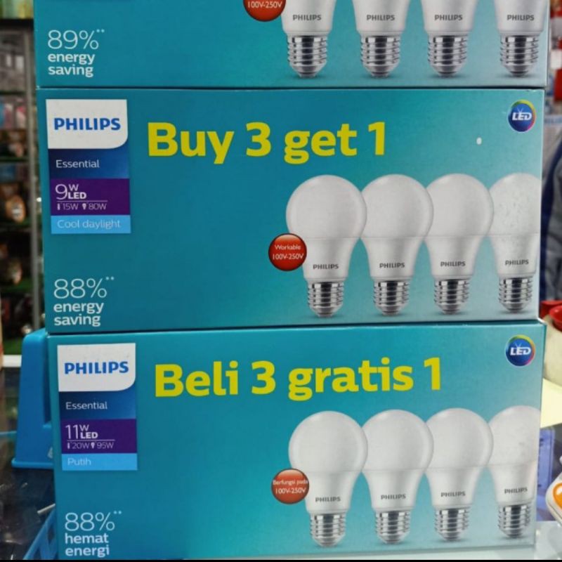 Jual PHILIPS LED ESSENTIAL PAKET 5W 7W 9W 11W PUTIH ( 5 7 9 11 ...
