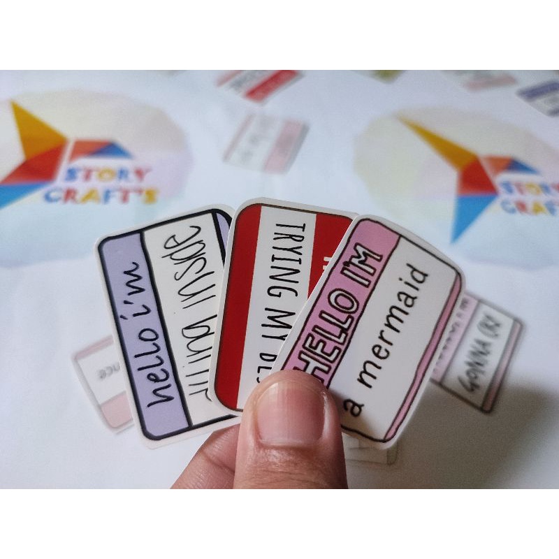 Jual Sticker Animasi Hello Iam Lucu Bahan Glosy Chromo Murah | Shopee ...