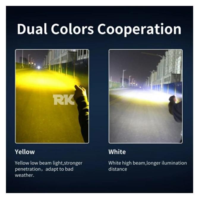 Jual LAMPU SOROT LED MOTOR MOBIL DUA WARNA MODEL BULAT MOTO MINI HIGH ...