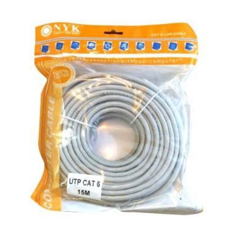 Jual KABEL LAN UTP CAT6E 15METER merek NYK | Shopee Indonesia