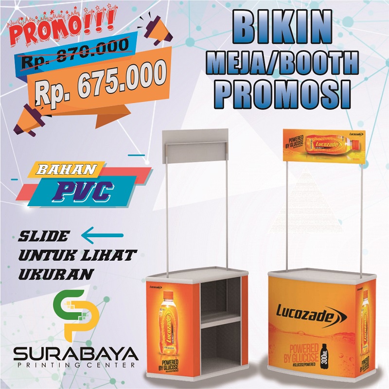 Jual EVENT DESK/ MEJA PROMOSI/ MEJA BOOTH PLUS PRINTING STIKER UV ...