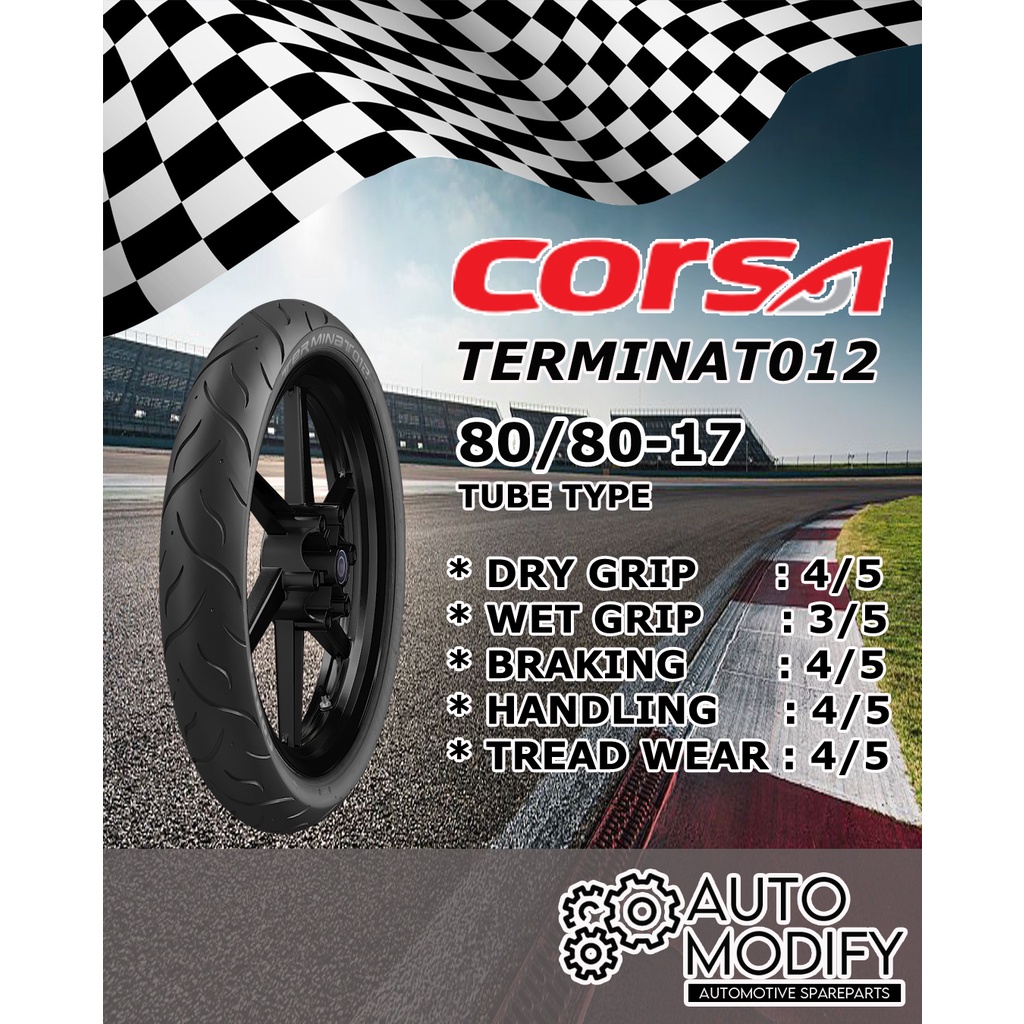 Jual Ban Corsa TERMINATOR Ukuran 80/80-17 (TERMINAT012 Tube Type ...