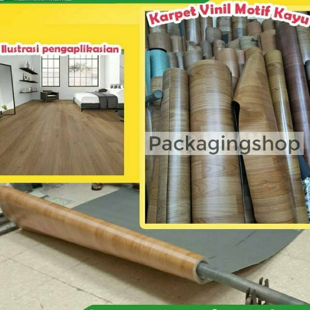 Jual (1 ROLL 25 m x 2 m) Karpet Lantai Vinyl Motif Kayu Tebal Import ...