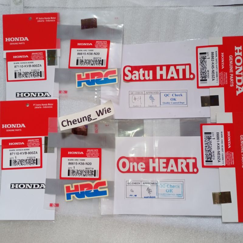 Jual Stiker 2bh HRC + Honda One Heart - Satu Hati asli ori AHM | Shopee Indonesia