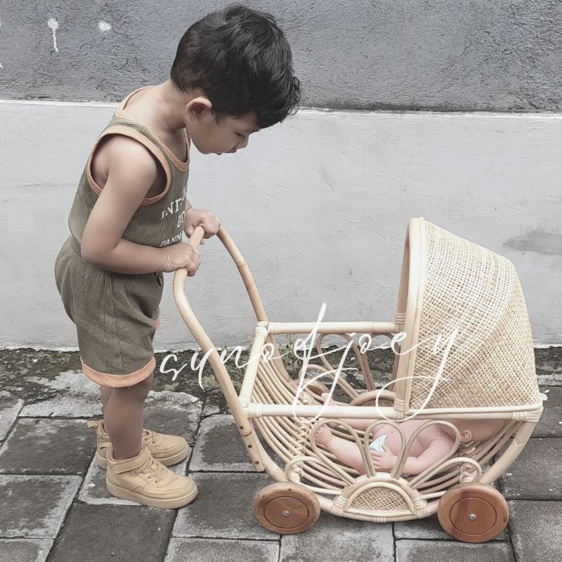 Jual RATTAN DOLL PRAM | ROTAN KERETA BONEKA FREE MATRASS | Shopee Indonesia