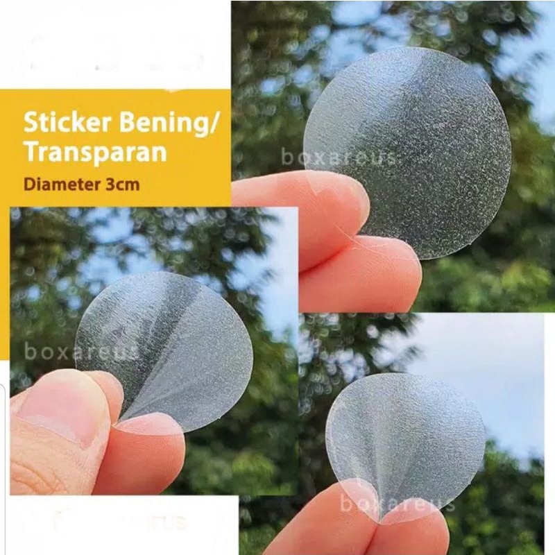 Jual Stiker transparan Stiker Transparan Polos bening Bulat Bundar ...