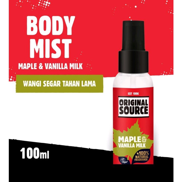 Jual Original Source Body Mist Maple & Vanilla Milk - Parfum Vegan ...