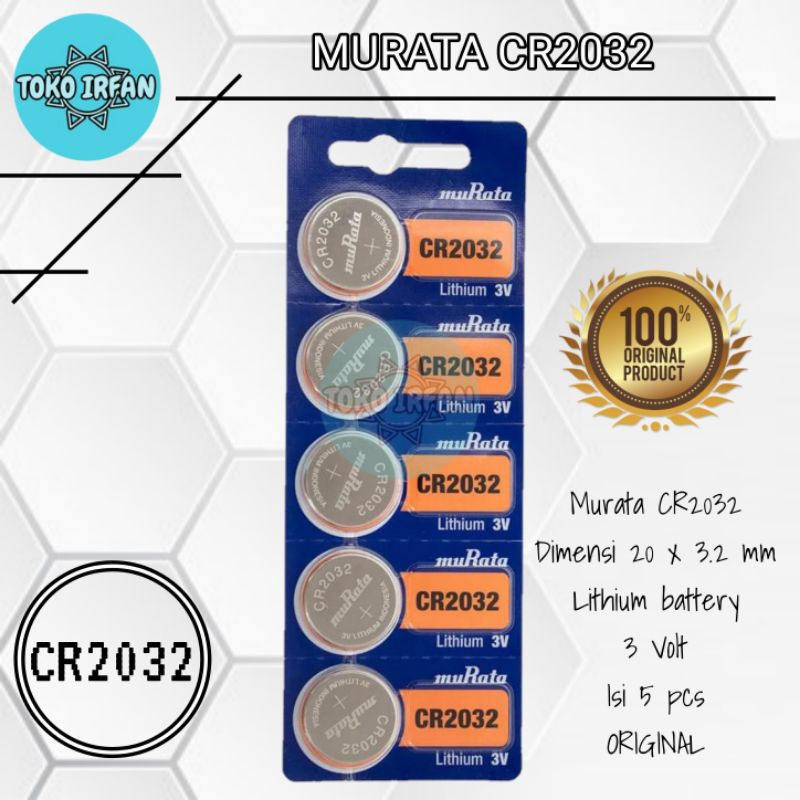 Jual Baterai MuRata CR2032 Original Lithium Primary LiMNO2 Coin Cell Batteries 3 Volt | Shopee ...