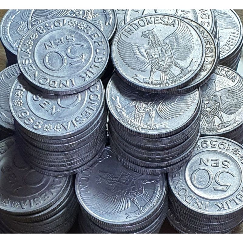 Jual Koin 50 Sen Garuda Indonesia Alumunium Tahun 1958, 1959 Barang sesuai gambar | Shopee Indonesia