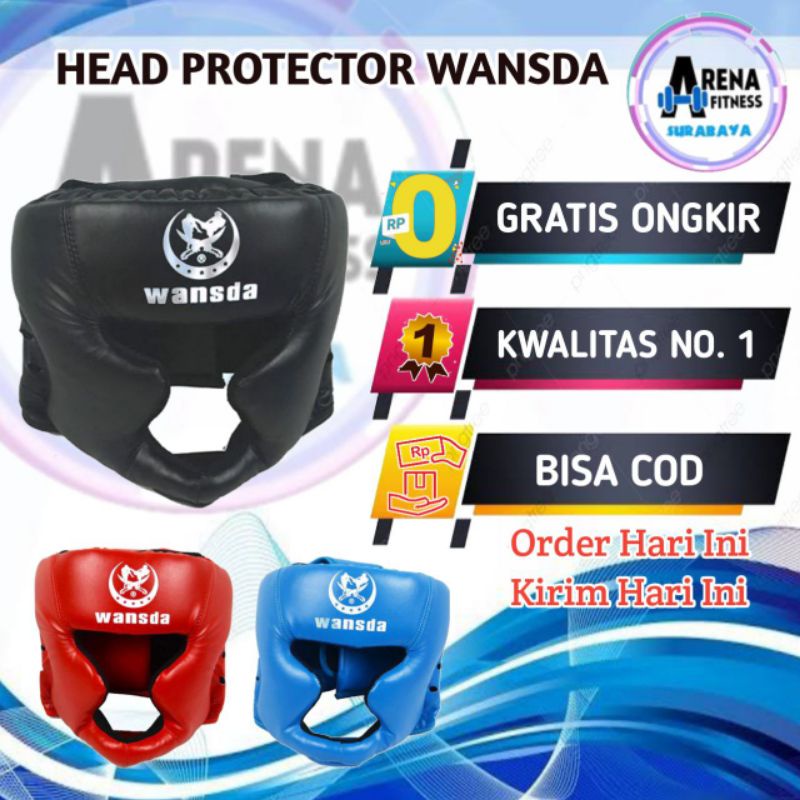 Jual Wansda Helm Pelindung Kepala Head Protector Helmet Sanda Boxing ...