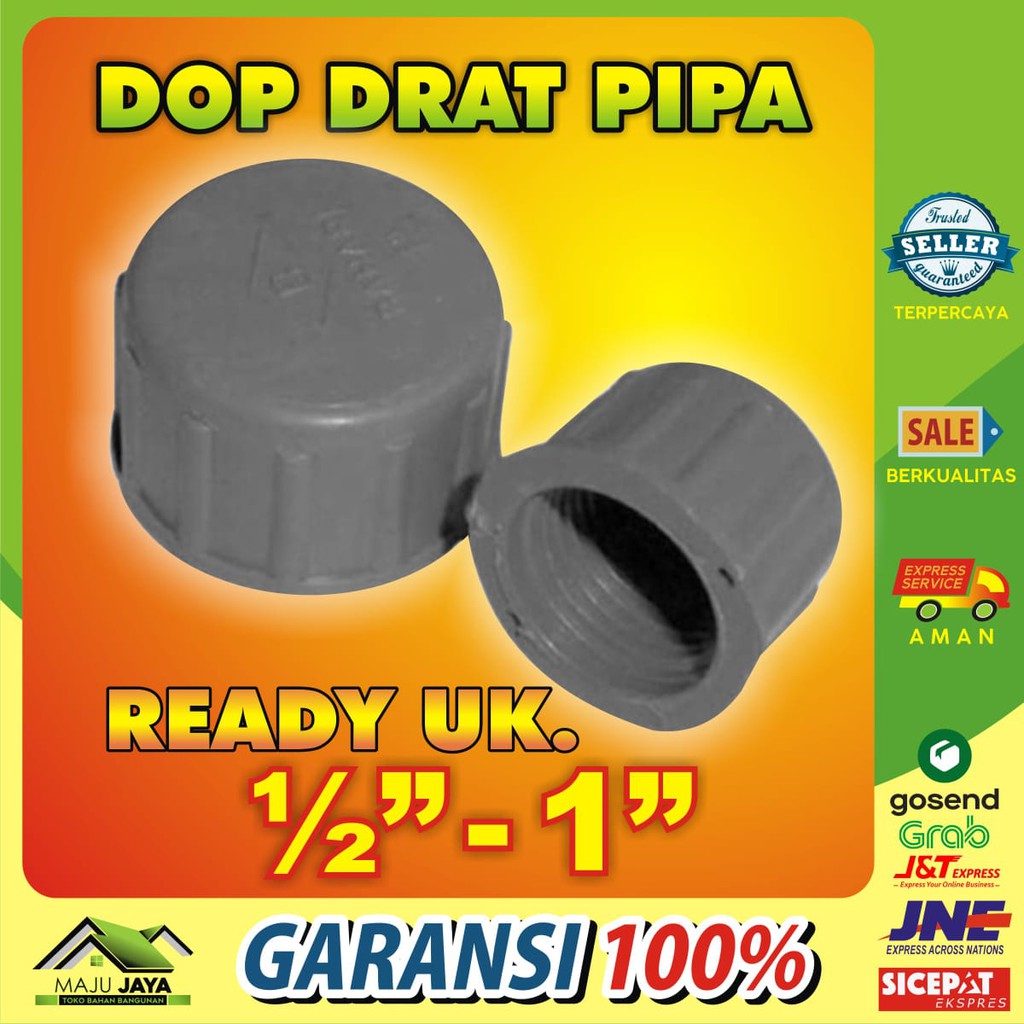 Jual Dop Drat Pipa PVC CAP / Dop Tutup Paralon 1/2" sd 1" inch | Shopee ...