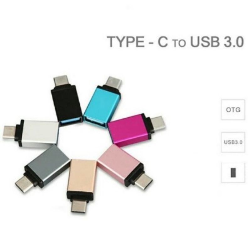 Jual OTG Type C Kotak & Besi / OTG Plug Connector / OTG Type C to USB ...