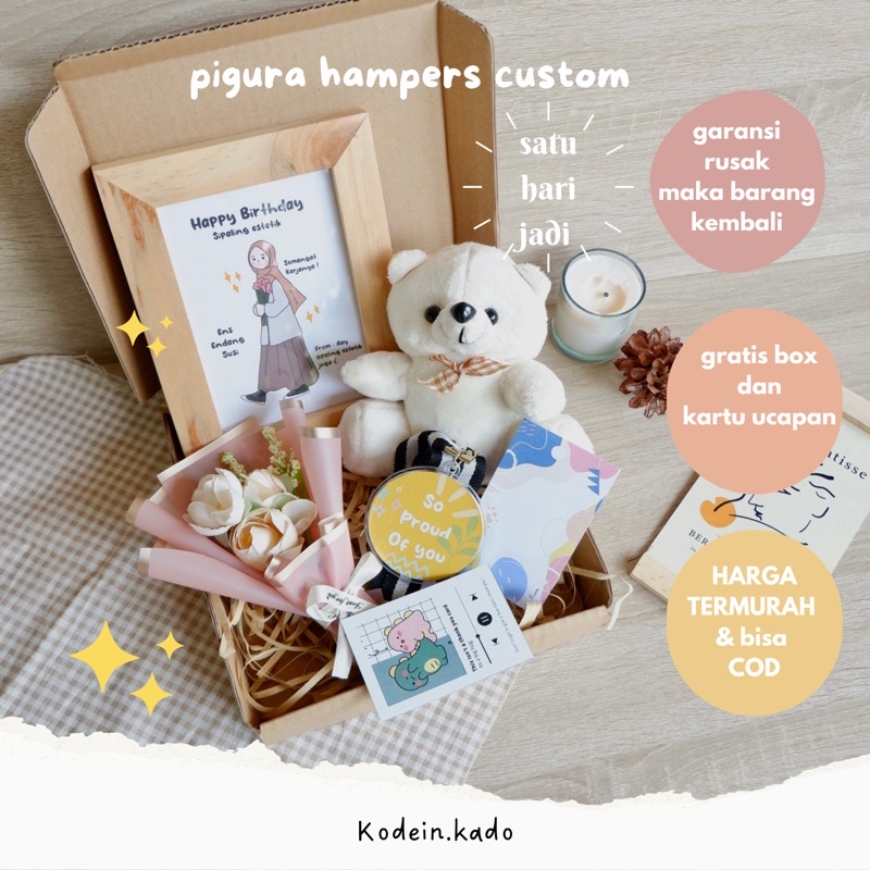 Jual frame pigura custom foto dan nams kado gift box hampers ilustrasi ...