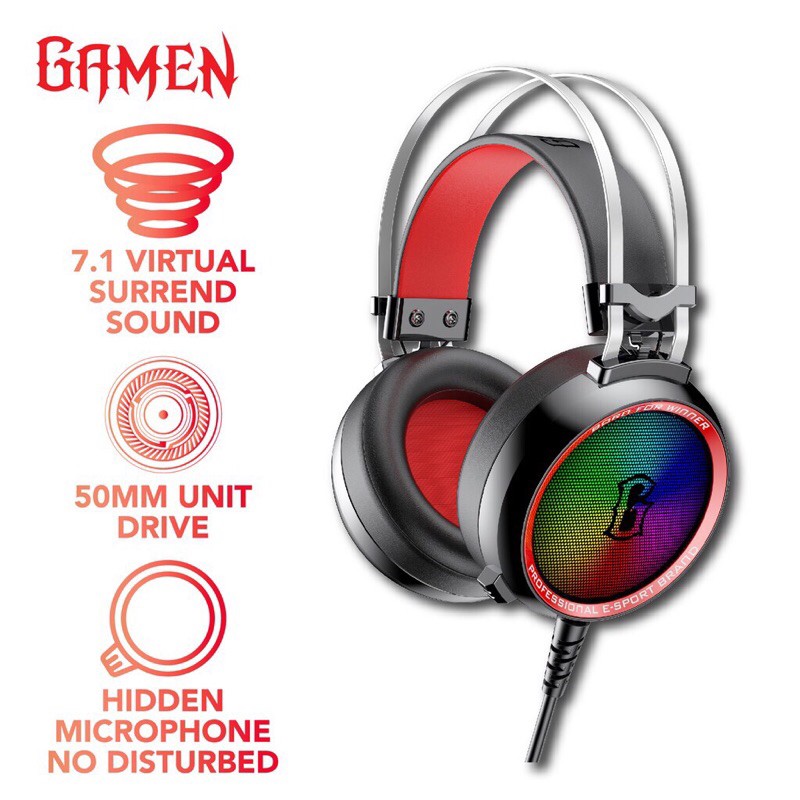 Jual Gamen GH1200 USB Input 7.1 Virtual Surround with Hidden Microphone ...