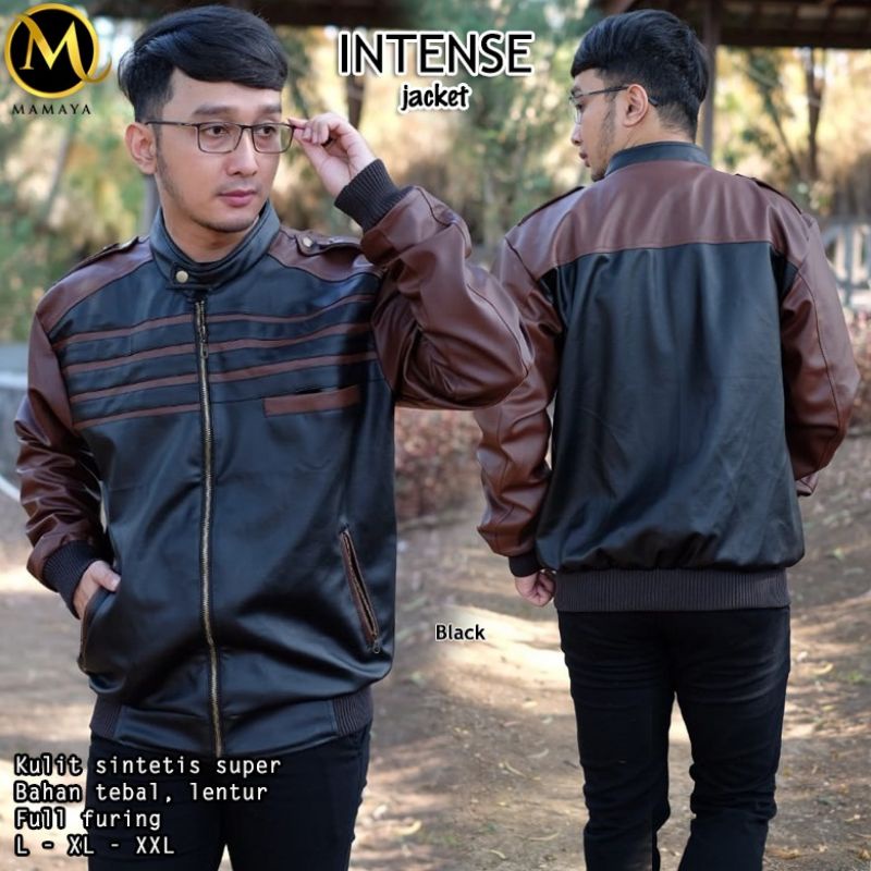 Jual Intense Jacket / Jaket Kulit Cowok / Jacket kulit sintesis laki ...