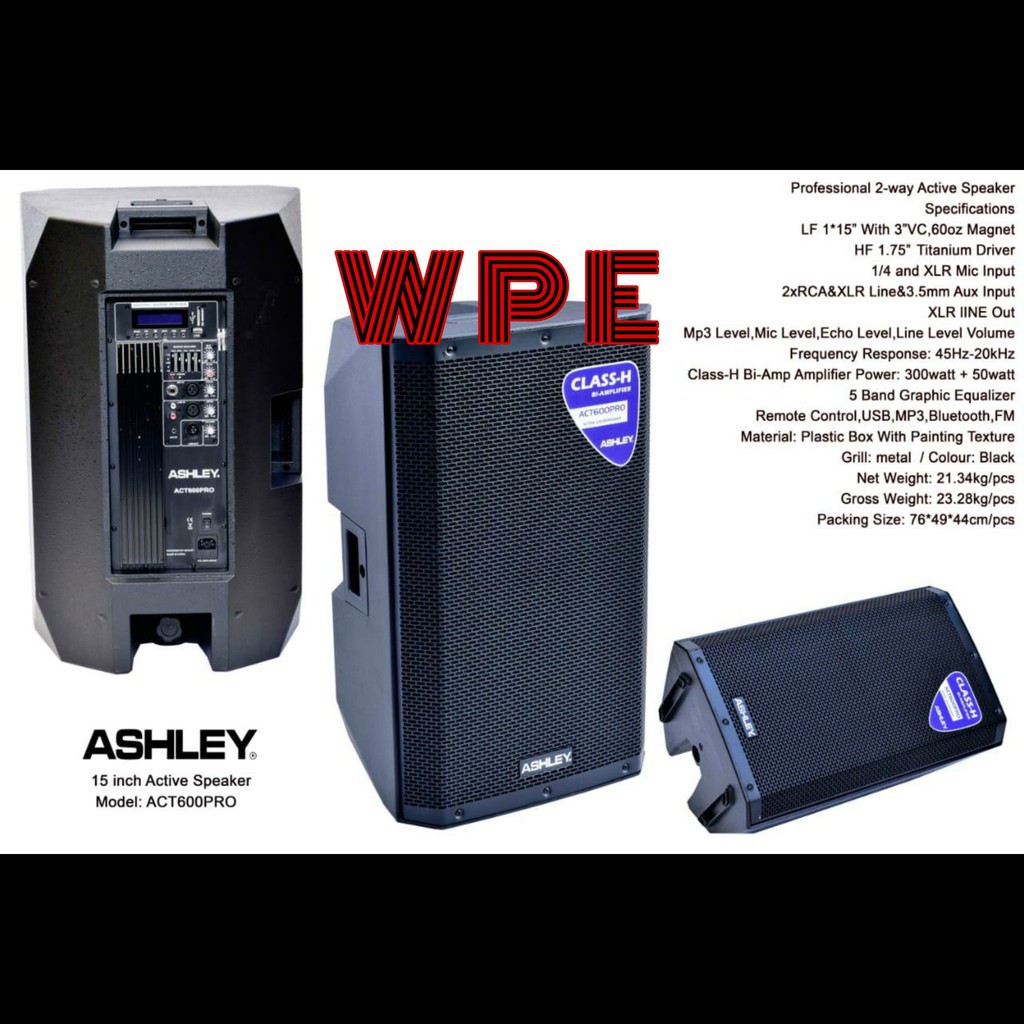 Jual PROMO MURAH Speaker Aktif Ashley ACT600PRO / ACT 600PRO Original 15 inch SATUAN | Shopee ...