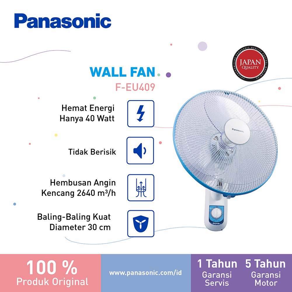Jual Panasonic F-EU409 - Kipas Angin Dinding / Wall Fan | Shopee Indonesia