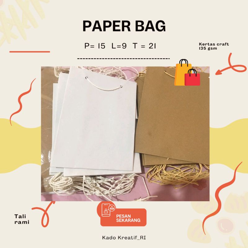 Jual Paper Bag Polos Souvernir | Paperbag craft Paperbag coklat ...