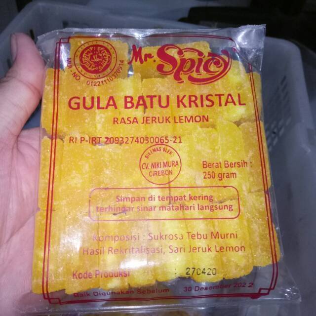 Jual Gula Batu Kristal Rasa Lemon Merk Mr. Spicy Kemasan 250 Gram ...
