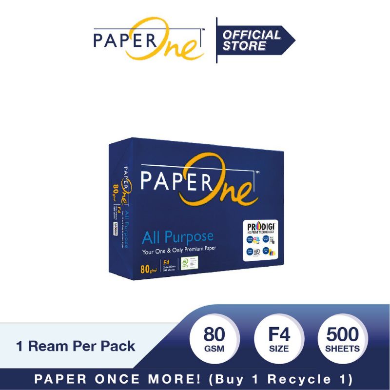 Jual Kertas HVS Paper One F4 80 gram ( 1rim ) | Shopee Indonesia