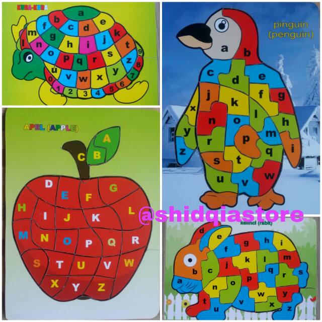 Jual Jigsaw Puzzle Besar | Puzzle Kayu | Puzzle Edukatif Huruf Motif ...