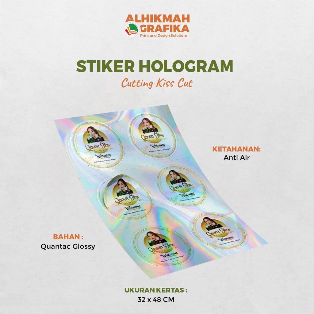 Jual Stiker Label Kemasan Produk Bahan Hologram kisscut A3. Stiker ...