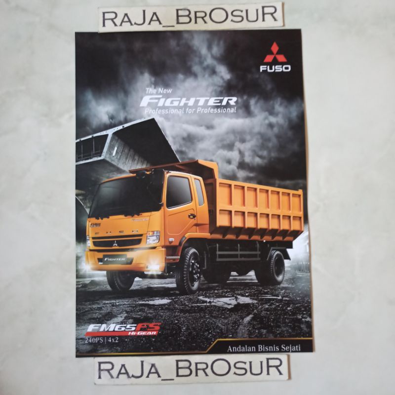 Jual Poster brosur katalog flyer Mitsubishi Fuso Fighter Dump Truck 240PS FM65FS Hi Gear 4x2 ...