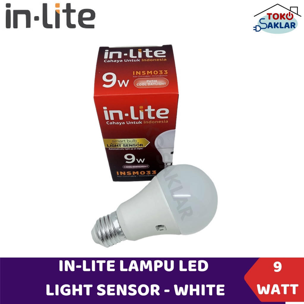 Jual Lampu Sensor Cahaya Inlite 9w / Lampu sensor Cahaya 9 watt ...
