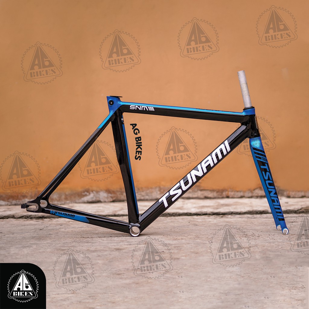 Jual Frame + Fork Tsunami SNM 300 Alloy Blue Black | Shopee Indonesia