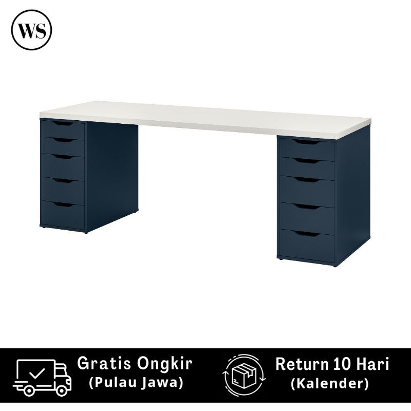 Jual ALLMON Desk Meja Kerja Rumah Uk 200 dengan Laci Penyimpanan ...