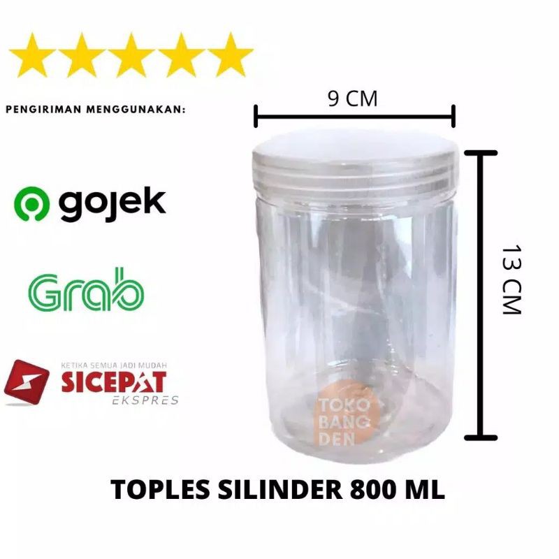 Jual TOPLES TABUNG SILINDER 800 ML / JAR CYLINDER PLASTIK (WAJIB ...