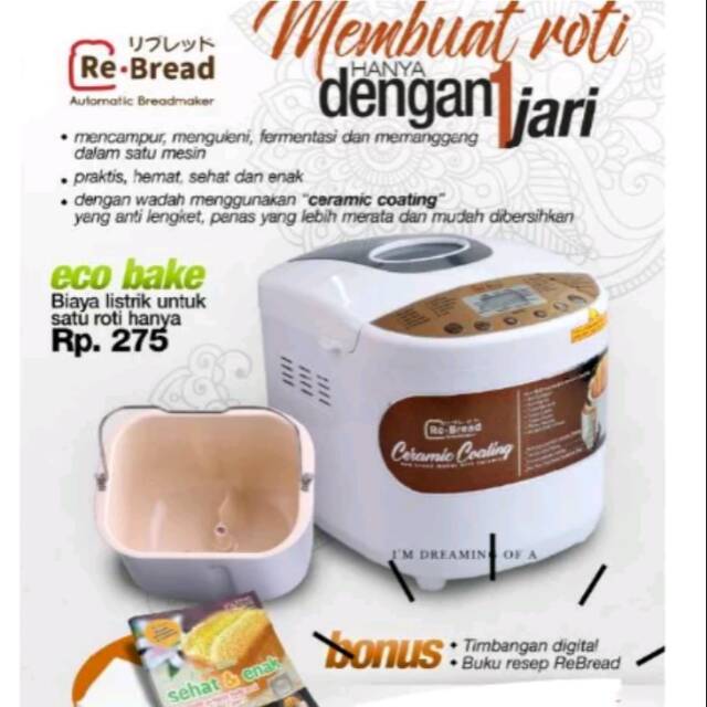 Jual Mesin Pembuat Roti Otomatis Re-Bread RB 250c Ceramic Terbaru Promo ...