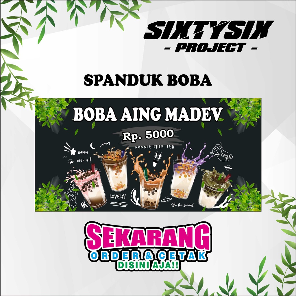 Jual Jual SPANDUK/BANNER BACKDROP ES BOBA TERBARU MURAH 150 X 75 ...